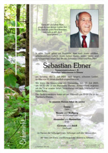 Herr Sebastian Ebner - Schoosleitner Bestattung I Rat und Hilfe im ...