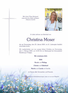 Frau Christina Moser - Schoosleitner Bestattung I Rat und Hilfe im ...
